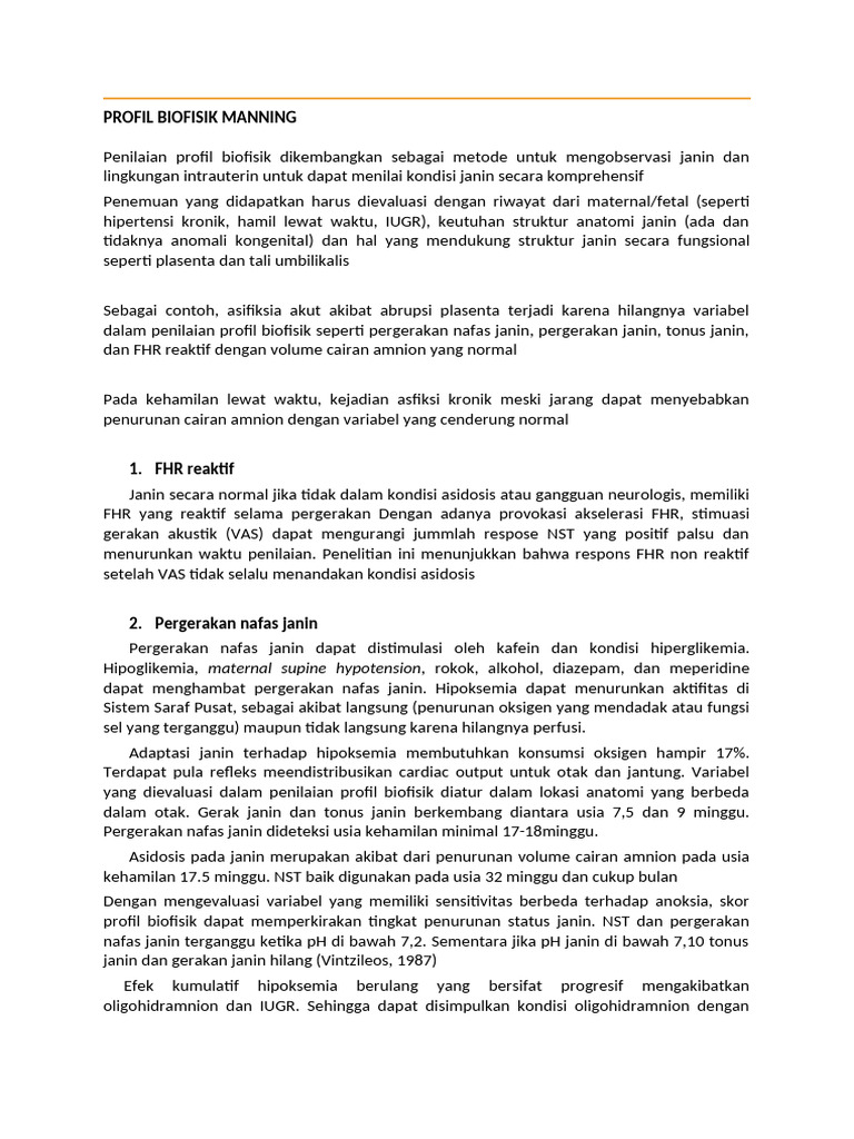 Profil Biofisik MANNING Aulia | PDF