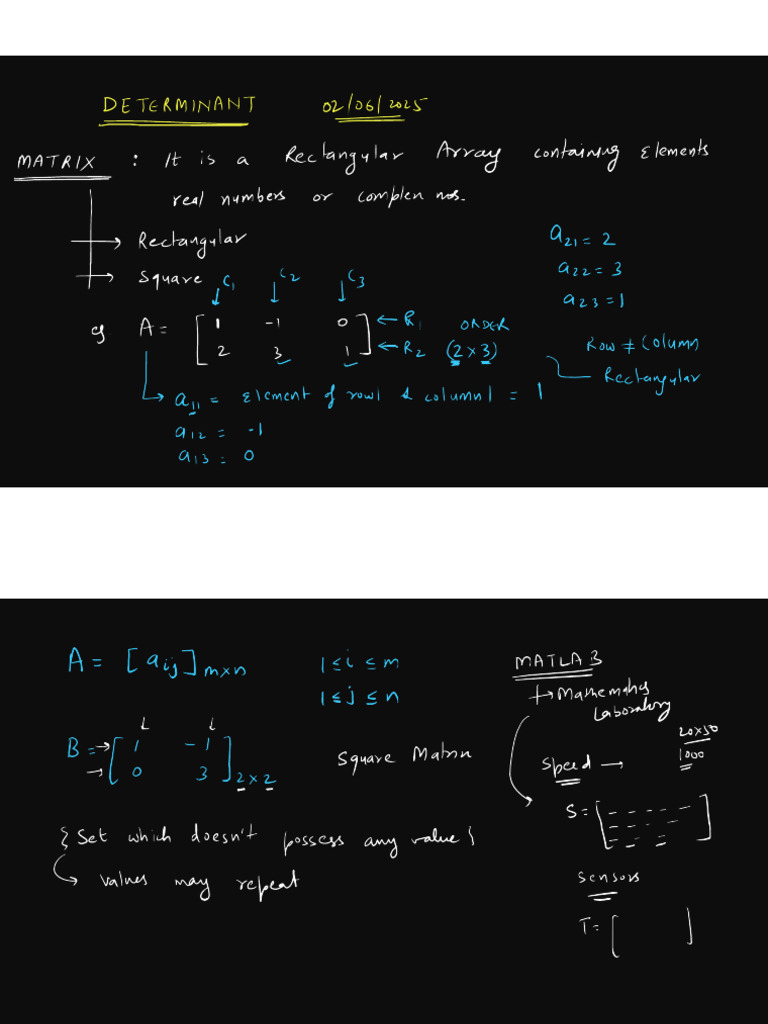 l1. Class 12th n2 Mathematics Determinants Dated 02 June 2025 | PDF