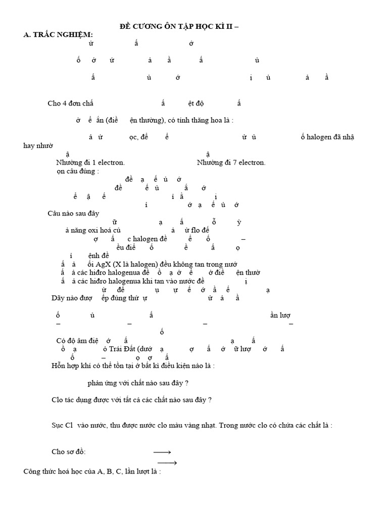 De Cuong On Tap Hoa 10 Hkii | PDF