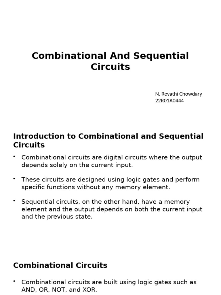 Combinational vs Sequential Circuits Explained | PDF | Logic Gate ...