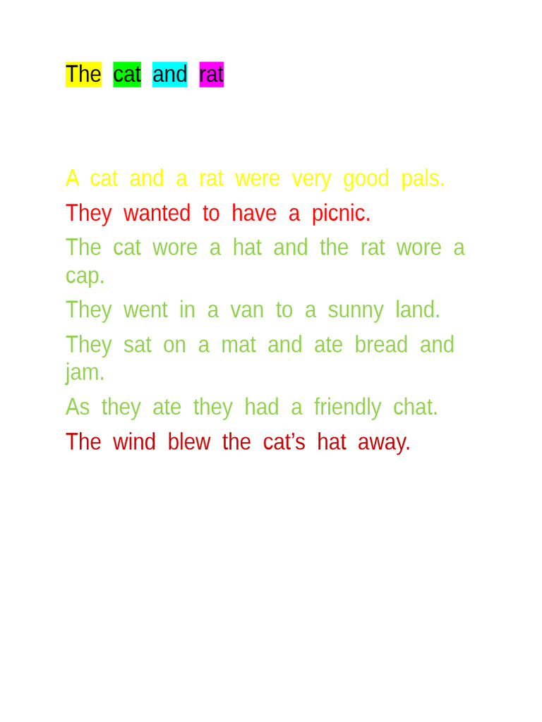 Cat and Rat Picnic Adventure | PDF