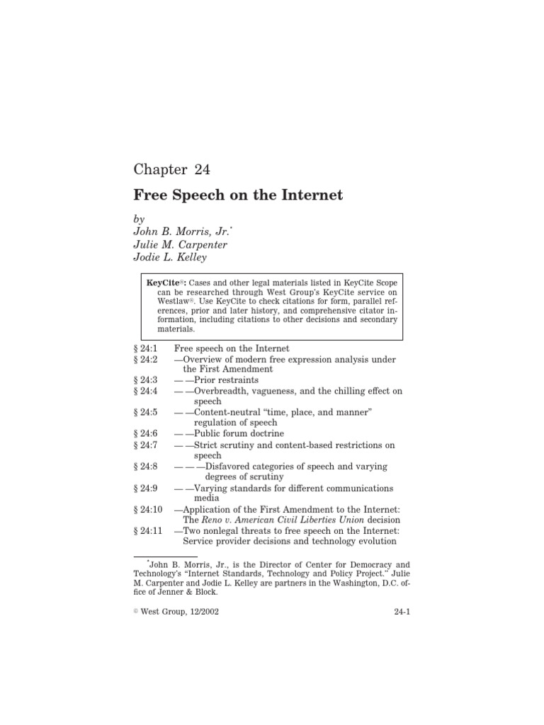 Internet_Law_and_Practice | PDF | First Amendment To The United States ...