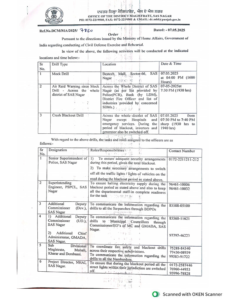Mock Drills - Order of All Department | PDF
