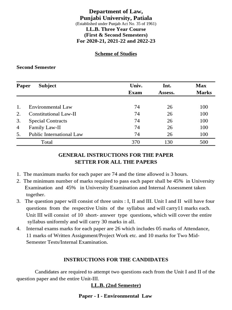 LL.B. Constitutional Law-II Syllabus | PDF | Government | Public Law