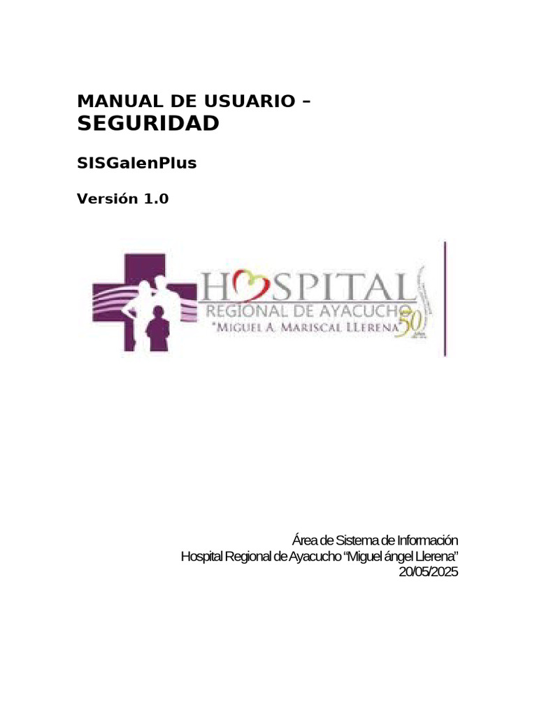 MU - Manual de Usuario Módulo Seguridad SisGalenPlus | PDF ...