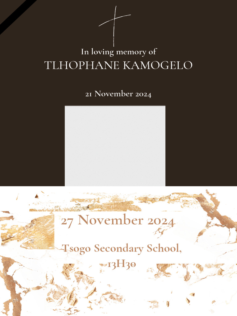 Brown and White Classic Funeral Program | PDF