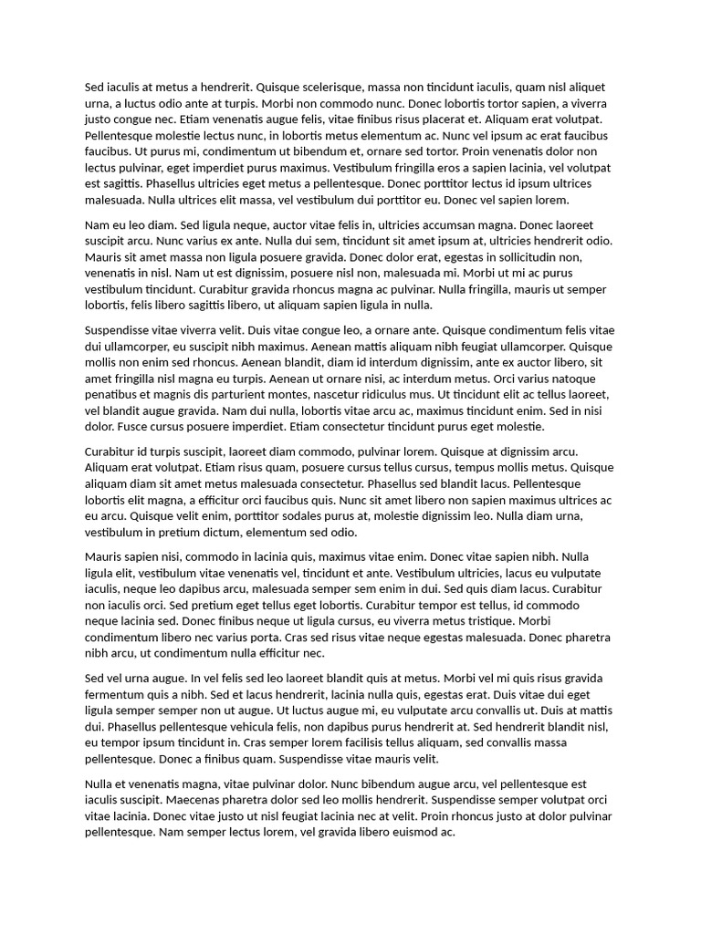 Sed Iaculis at Metus A Hendrerit | PDF