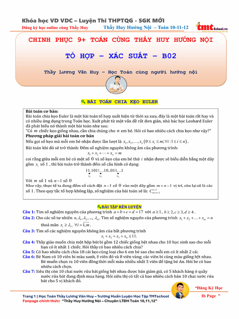(lvh) - xác suất vd vdc b02 - chia kẹo euler - đề ok | PDF