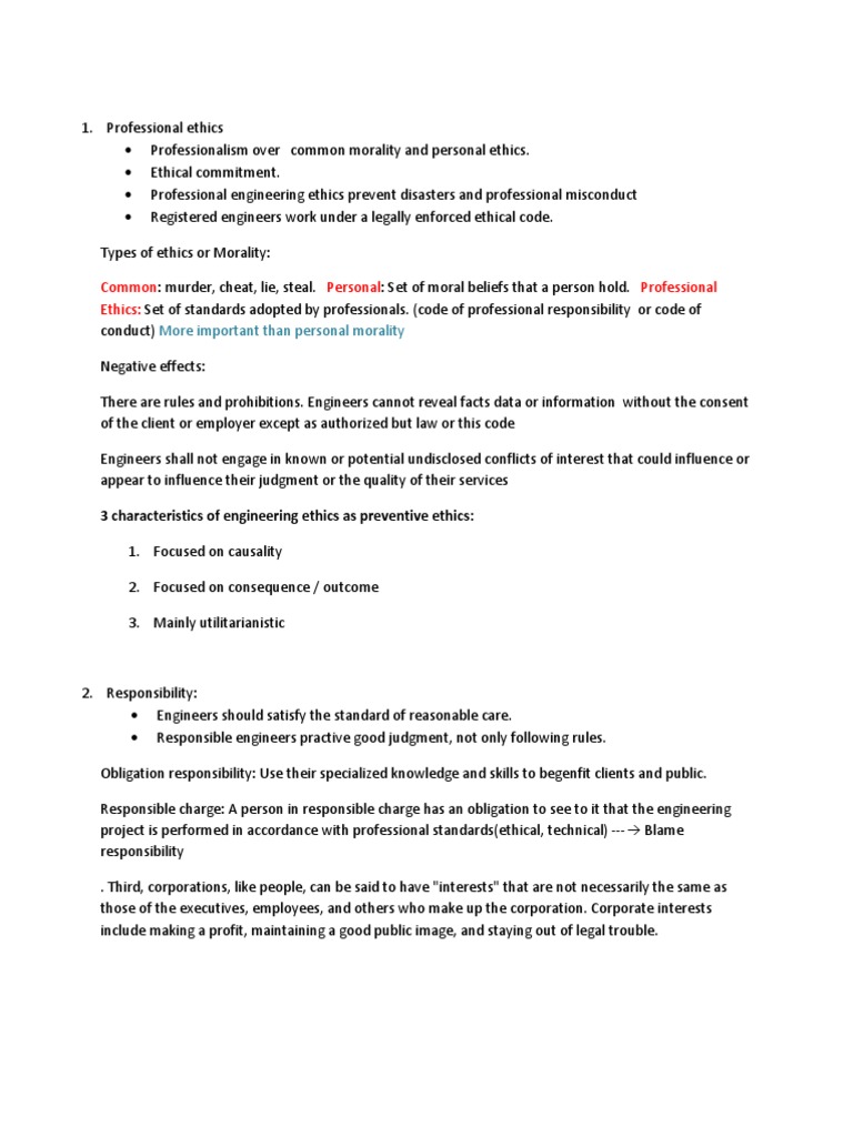 Engineering Ethics Responsability Profesional Ethics | PDF | Professional Ethics | Morality