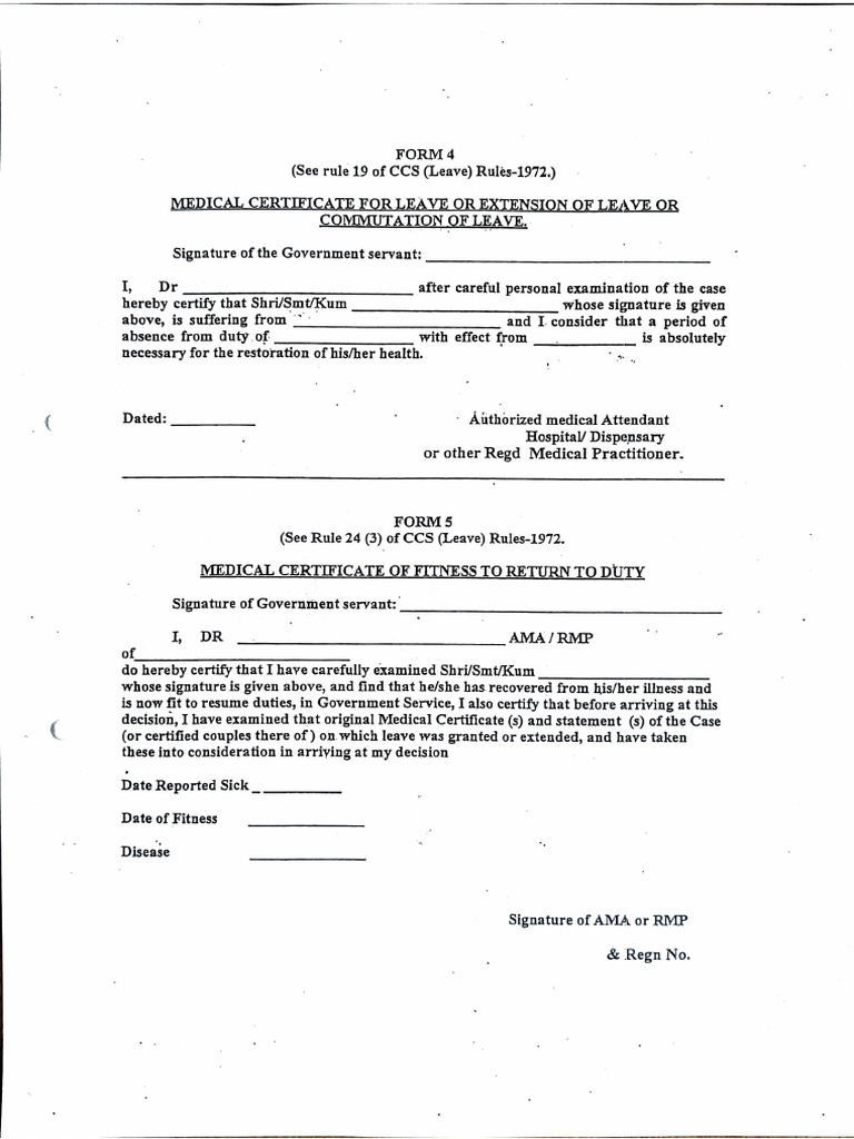 Medical Certificate Sick | PDF