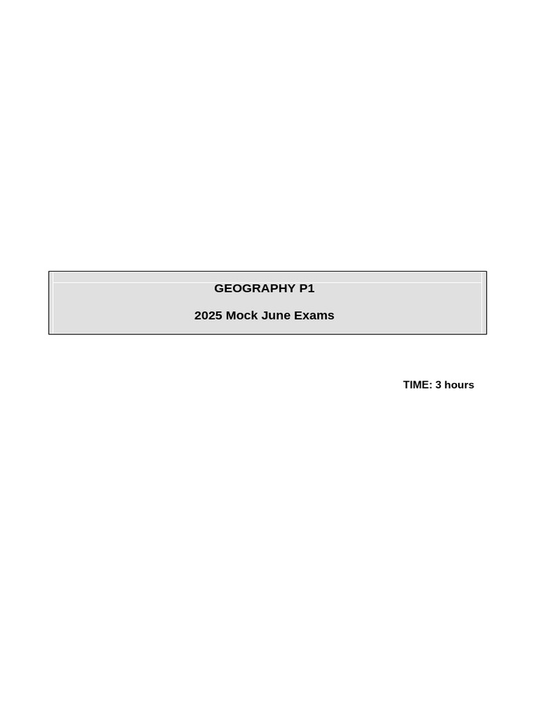 Grade 12 Mock June Exam P1 QP | PDF | Surface Runoff | Drainage Basin