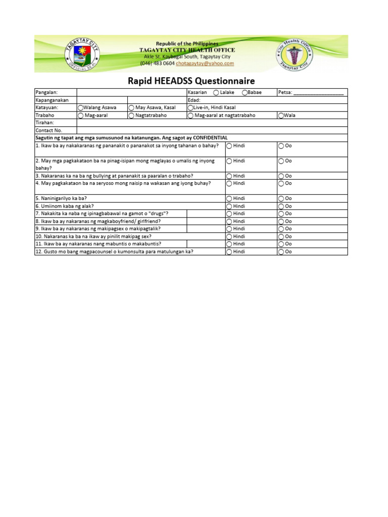 3-C-Health-Questionnaire-Age-20-below-Rapid-HEEADSSS-3 | PDF