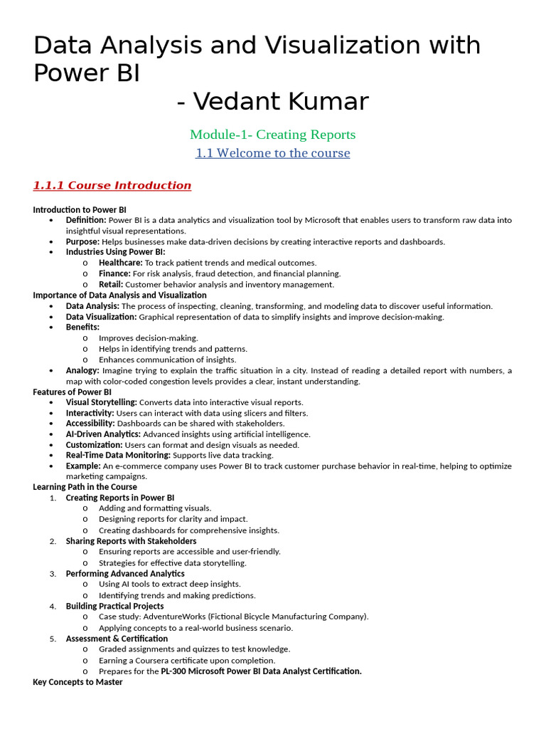 Data Analysis and Visualization With Power BI | PDF | Business Intelligence | Net Income