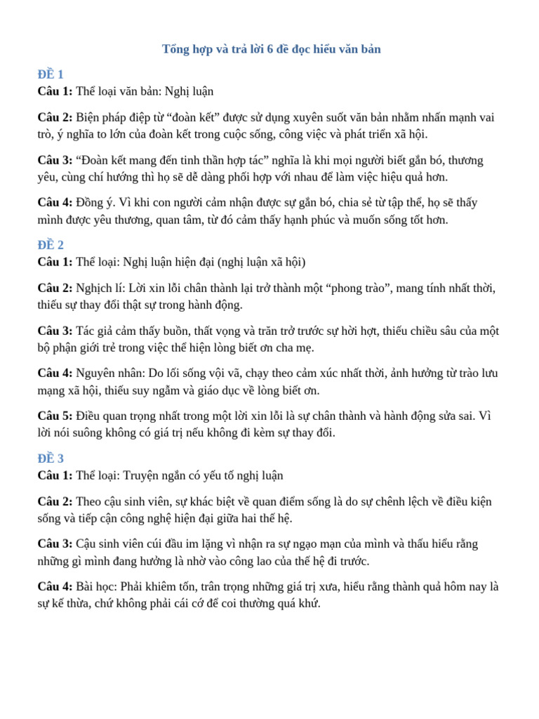 Tong Hop de Doc Hieu | PDF