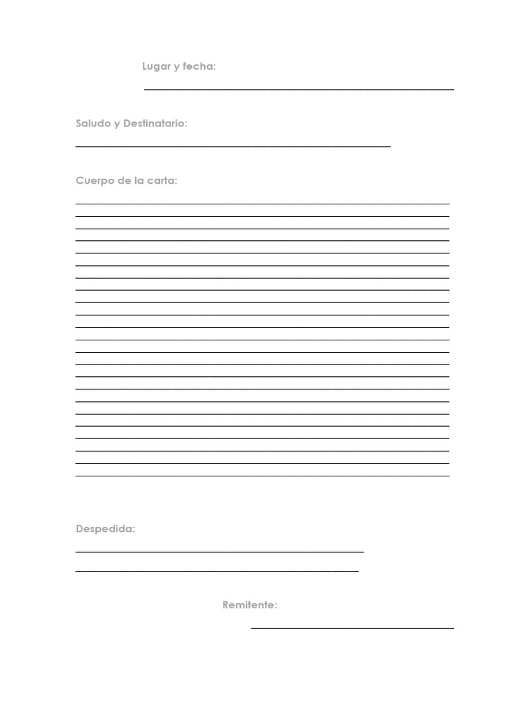 Formato de Carta en Blanco para Imprimir | PDF