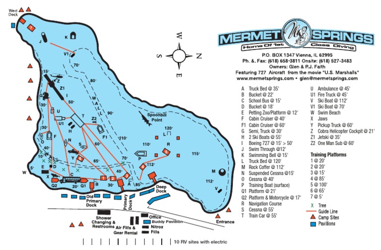 Mermet Springs Scuba Diving Slate Map | PDF