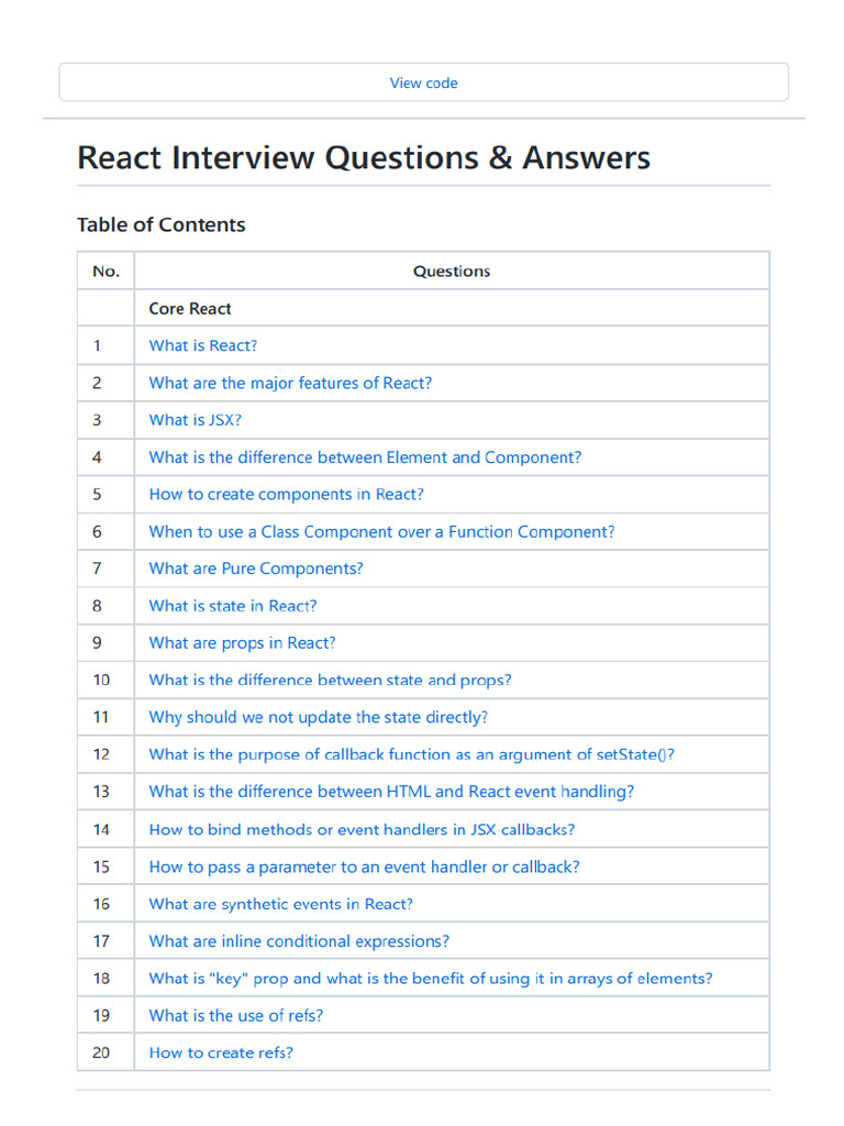 React.js 300 Interview Questions & Answers | PDF