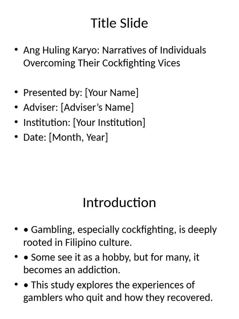 Oral Defense Presentation | PDF | Gambling | Motivation