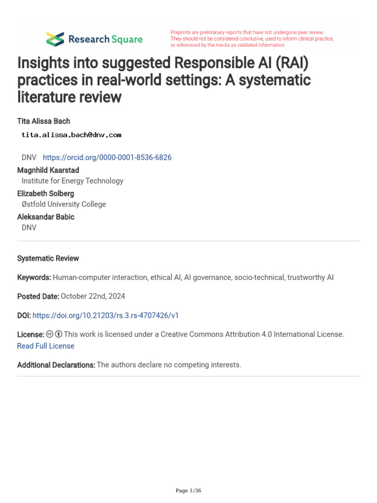 Insights Into Suggested Responsible AI RAI Practic | PDF | Artificial ...