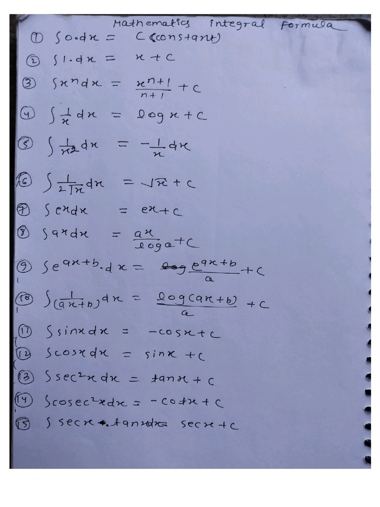 Integral Formulas | PDF