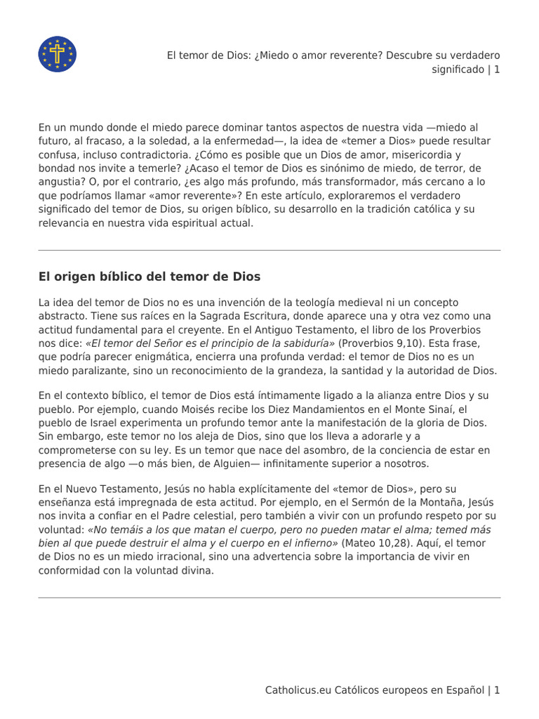 El Temor de Dios - ¿Miedo o Amor Reverente - Descubre Su Verdadero ...