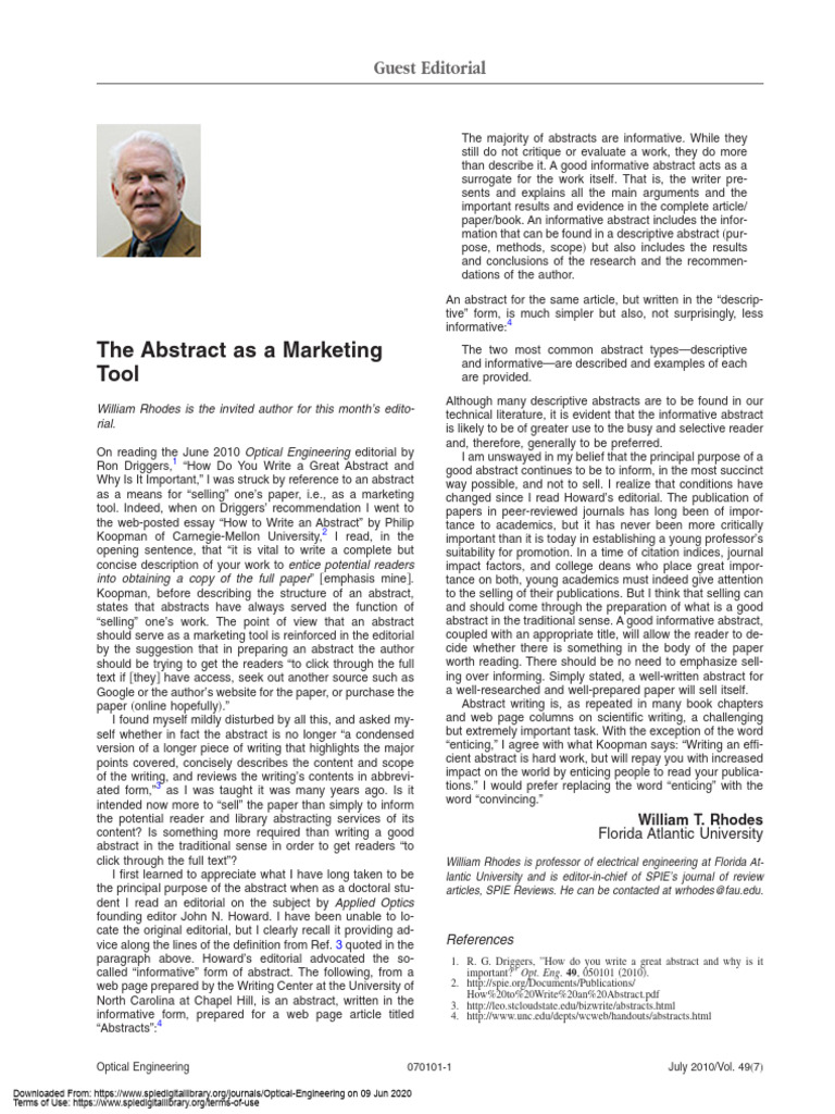 The Abstract As A Marketing Tool | PDF | Abstract (Summary) | Human ...