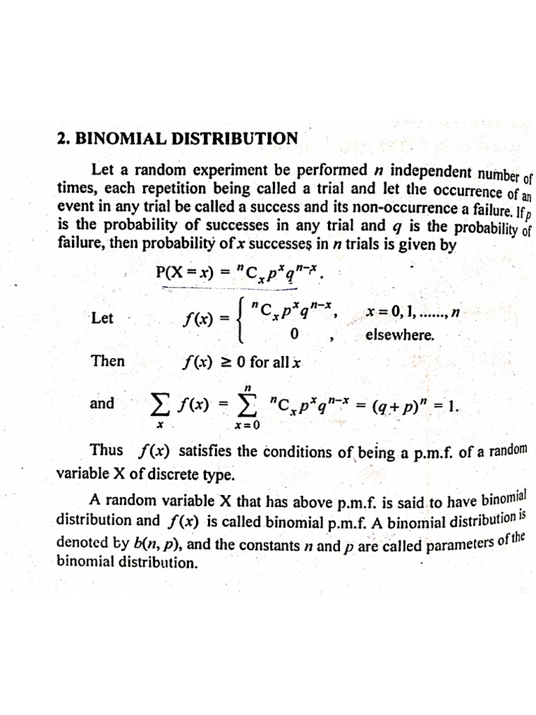 Unit 5 Probability Distribution | PDF