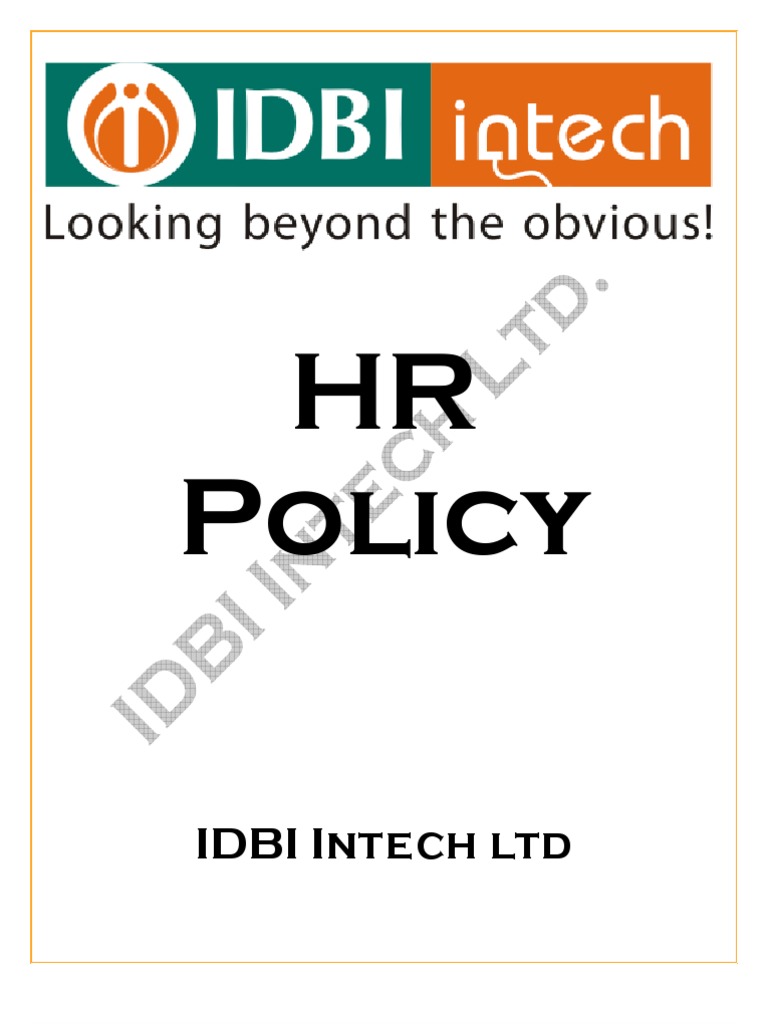 IDBI Intech HR Policy Overview | PDF | Whistleblower | Employee Benefits