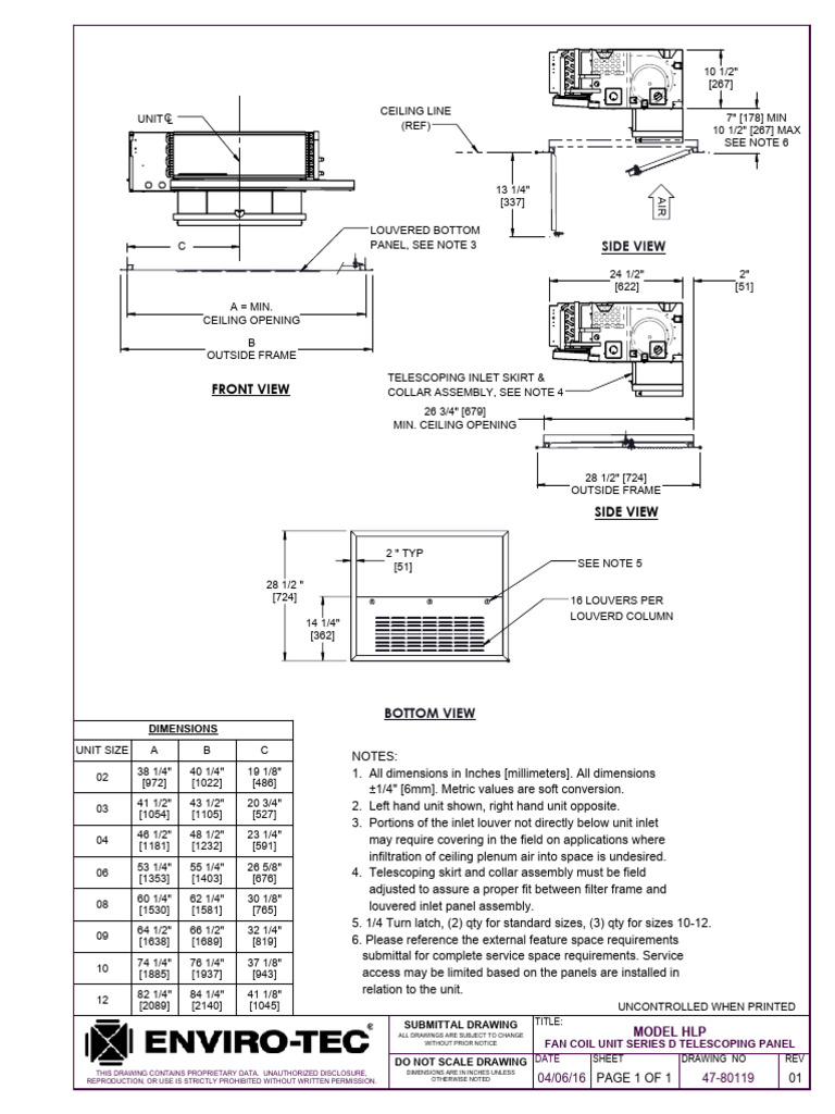 HLP D Telescoping Panel Cut Sheet | PDF