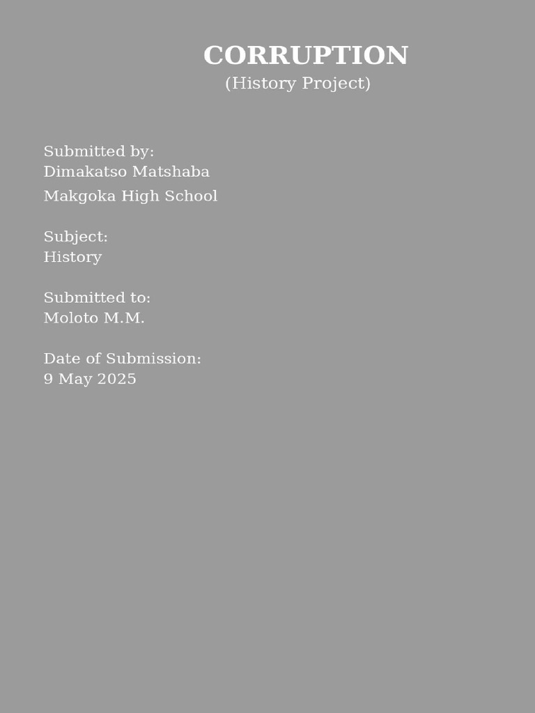 Corruption Project Cover | PDF