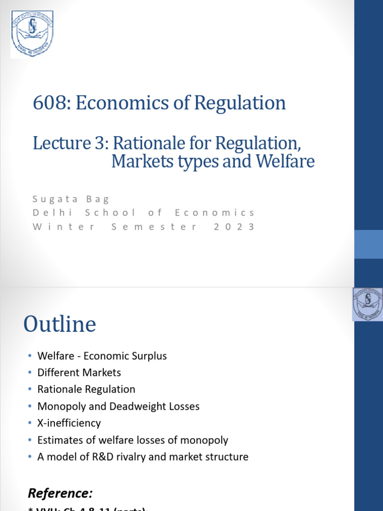 Economics of Regulation: Welfare and Markets | PDF | Perfect ...