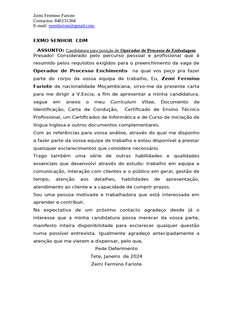 Carta de Manifesto CDM | PDF