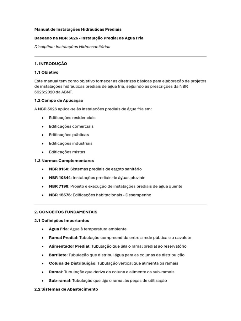 Manual de Instalações Hidráulicas Prediais | PDF | Válvula | Bomba