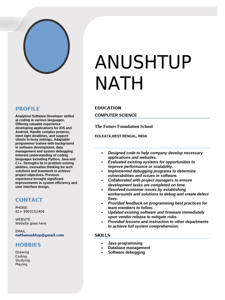 Anushtup Nath Resume | PDF
