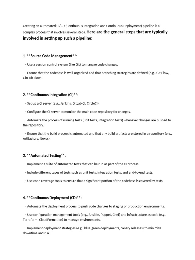 CICD Pipeline Short Summary | PDF | Software Development | Computing