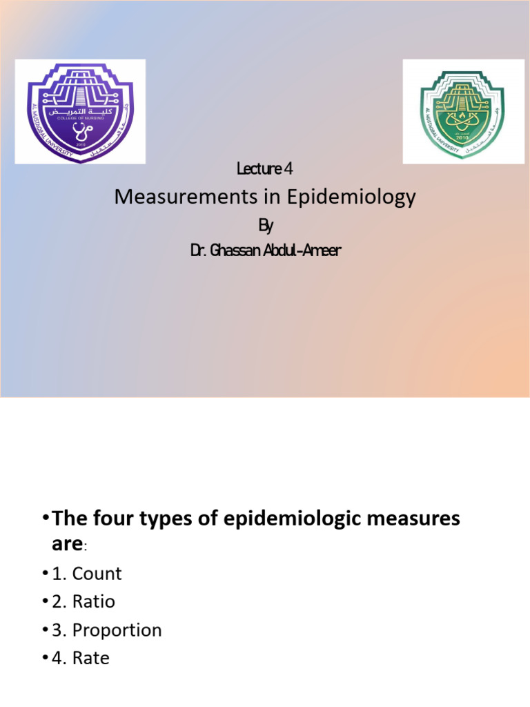 MUCLecture 2023 112446577 | PDF | Incidence (Epidemiology) | Prevalence