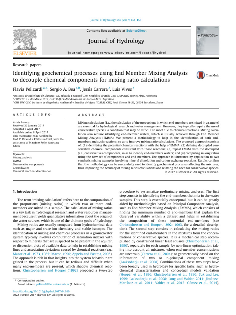 2017 JHYD Pelizardi Etal Mixing Reactive Components | PDF | Matrix (Mathematics) | Eigenvalues ...