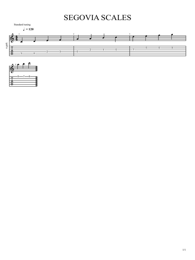 Segovia Guitar Scales PDF Guide | PDF