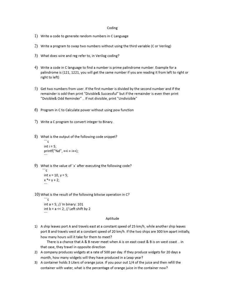 Question Paper For Complete Freshers-3 | PDF | Integer (Computer ...