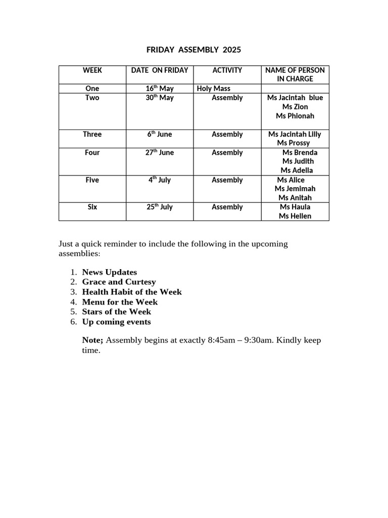 TERM Assembly 2025 | PDF
