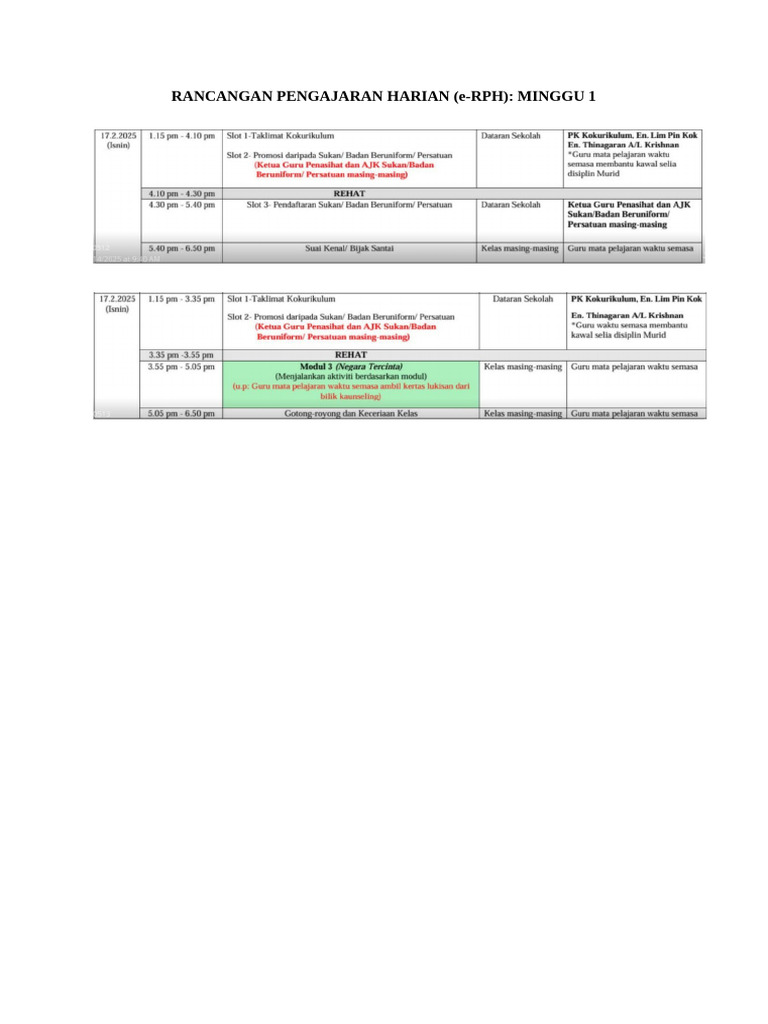 RPH Isnin (17.02.2025) | PDF