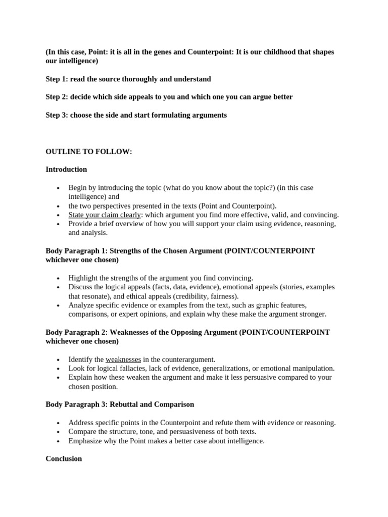 Argumentative Essay Outline | PDF