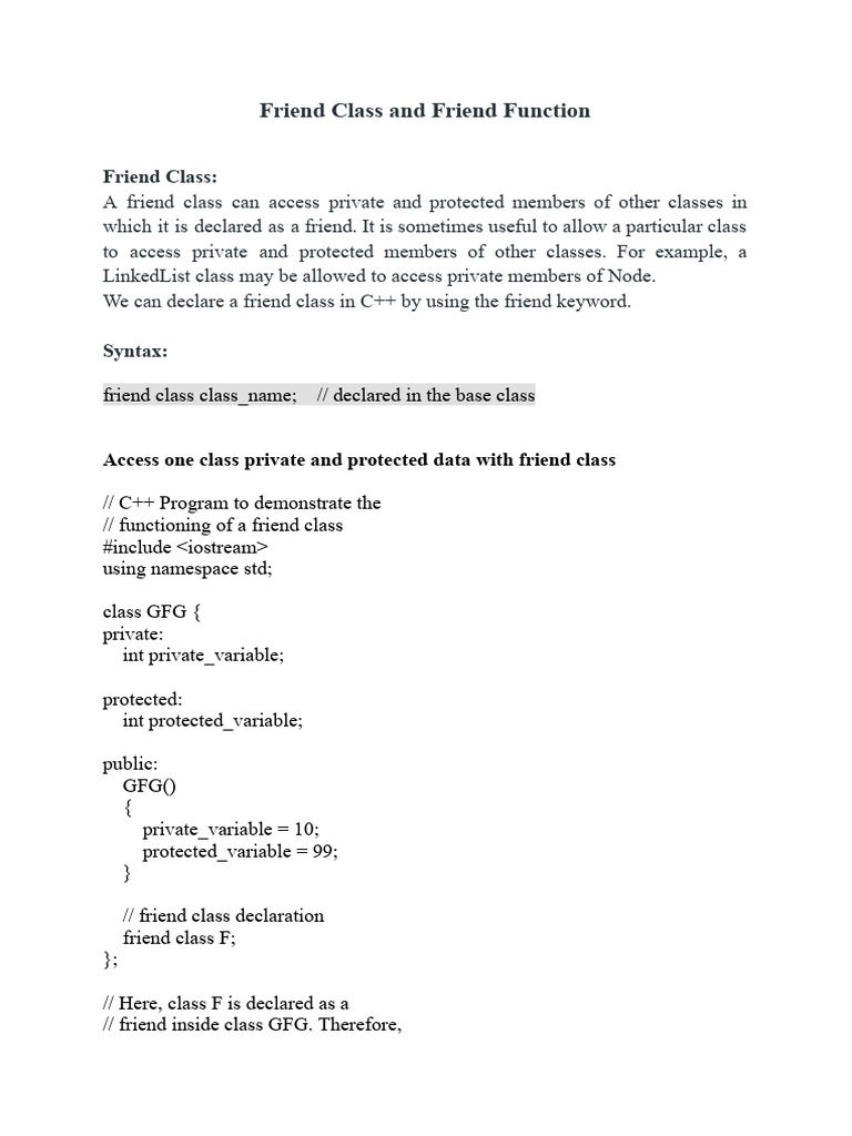 Templates Friend Function and Friend Class | PDF | Parameter (Computer ...
