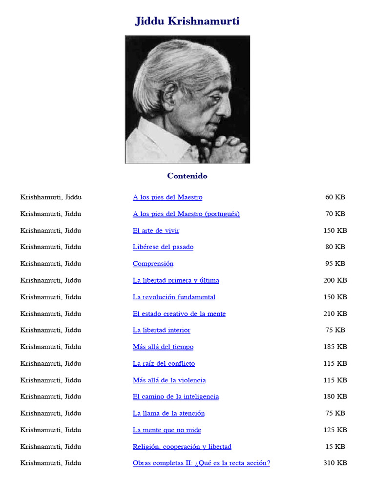 Libérese del pasado: Krishnamurti | PDF
