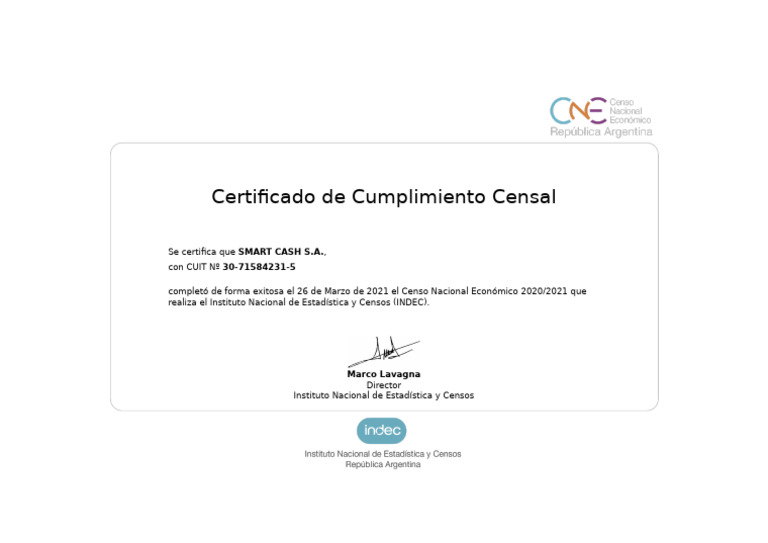 Certificado CNE | PDF