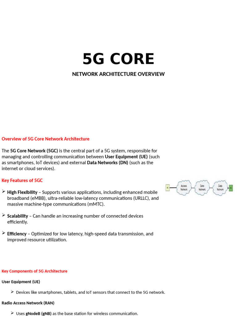Overview of 5G Core Network Architecture | PDF | Computer Network | Mobile Telecommunications