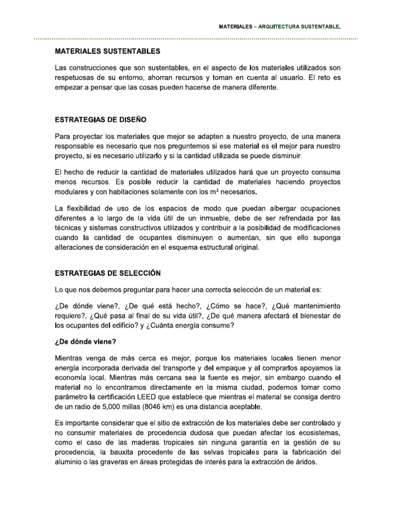 01 Materiales Sustentables | PDF