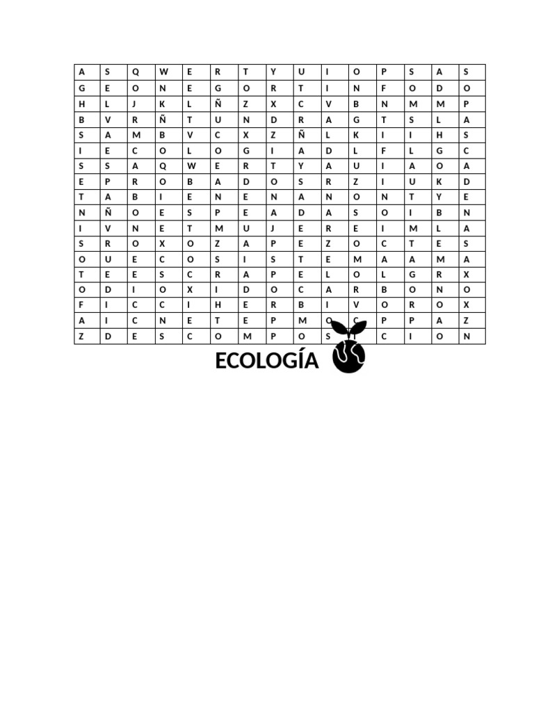 Sopa de Letras Ecologia | PDF