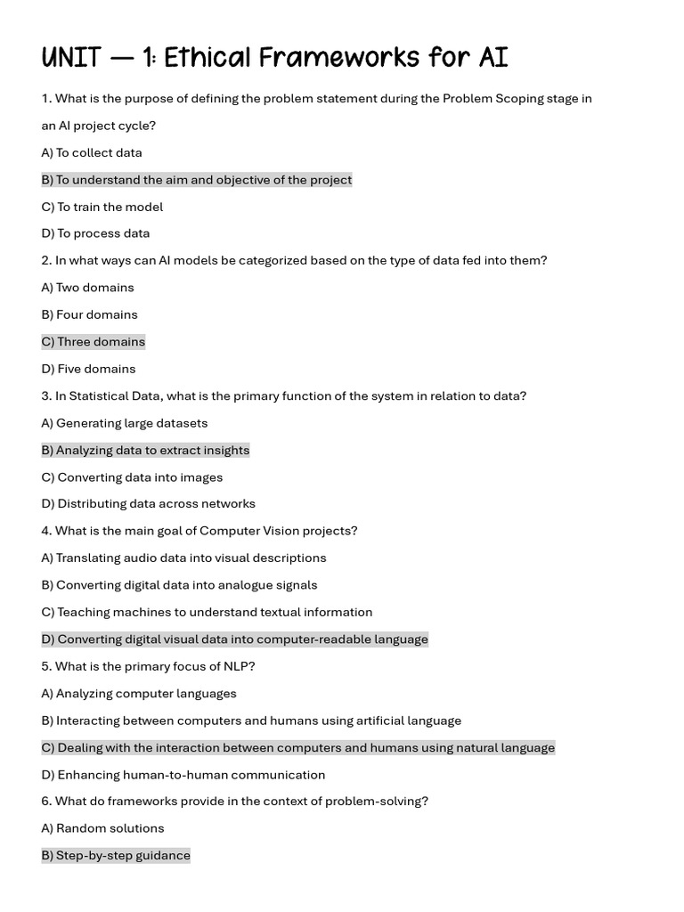 AI NOTES Ethical Frameworks For AI | PDF | Artificial Intelligence ...