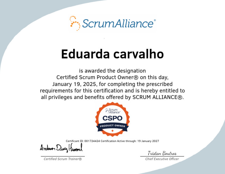 CSPO Certificate | PDF